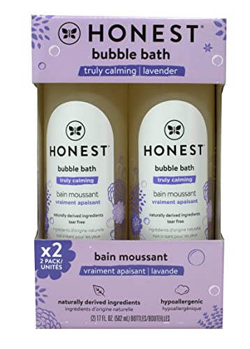 HONEST The Honest Company Bubble Bath, Truly Calming Lavender, 17 Fluid Ounce (2 Pack)