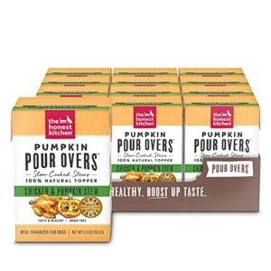 the honest kitchen pumpkin pour overs wet toppers for dogs (pack of 12), 5.5 oz – chicken stew