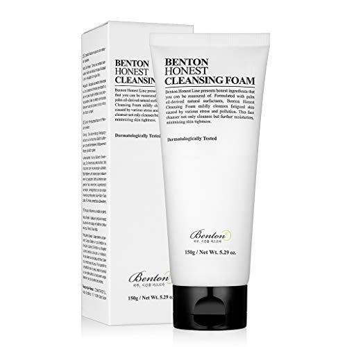 BENTON Honest Cleansing Foam 150g (5.29 oz.) - Camellia Japonica Seed Oil & Palm Oil Contained Hydrating Foaming Cleanser, Creamy and Fine Elastic Bubbles, Pore Care, Deep Cleansing wthout Irritation