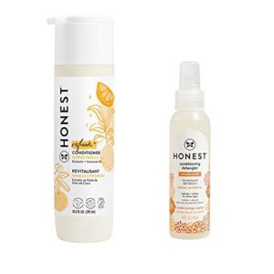 honest the company sweet orange vanilla conditioning detangler spray, 4 fl. oz. and the company everyday gentle sweet orange vanilla conditioner 10 fluid ounces,