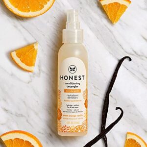 HONEST The Company Sweet Orange Vanilla Conditioning Detangler Spray, 4 fl. oz. and The Company Everyday Gentle Sweet Orange Vanilla Conditioner 10 Fluid Ounces,