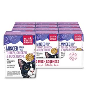 the honest kitchen minced – turkey, chicken & duck in bone broth gravy wet cat food, 5.5 oz (pack of 12)