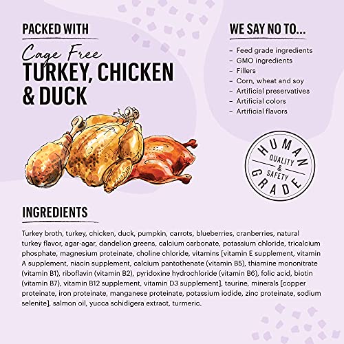 The Honest Kitchen Minced - Turkey, Chicken & Duck in Bone Broth Gravy Wet Cat Food, 5.5 oz (Pack of 12)