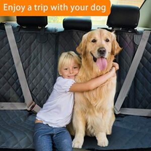 Honest Dog Car Seat Covers with Mesh Window,Dog seat Cover with Side Flap for Cars, Trucks, and Suv's - Waterproof & Nonslip Pet Seat Cover for Backseat(Black, 61”W x 51”L)