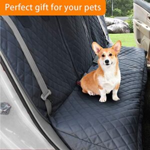 Honest Dog Car Seat Covers with Mesh Window,Dog seat Cover with Side Flap for Cars, Trucks, and Suv's - Waterproof & Nonslip Pet Seat Cover for Backseat(Black, 61”W x 51”L)