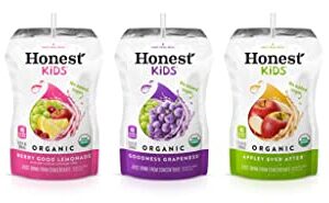 Honest Kids Organic Juice Drink, 5 Flavor Variety Pack 6.75 Fl Oz Pouches Pack of 15