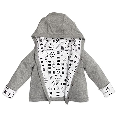 HonestBaby Organic Cotton Reversible Hoodie, Pattern Play, 0-3 Months