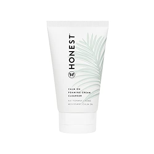 Honest Beauty Calm On Foaming Cream Cleanser | with Hyaluronic Acid + Phytosterols & Phospholipids + Amino Acids | 4 Fl Oz