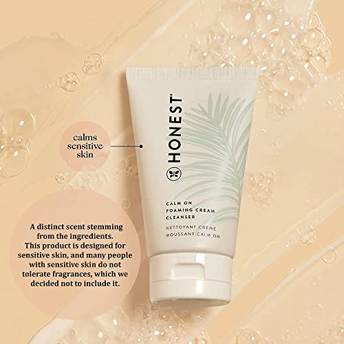 Honest Beauty Calm On Foaming Cream Cleanser | with Hyaluronic Acid + Phytosterols & Phospholipids + Amino Acids | 4 Fl Oz