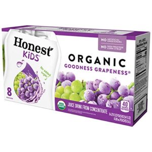 Honest Kids Goodness Grapeness, Grape Organic Fruit Juice Drink, 6.75 fl oz (32 Pack)