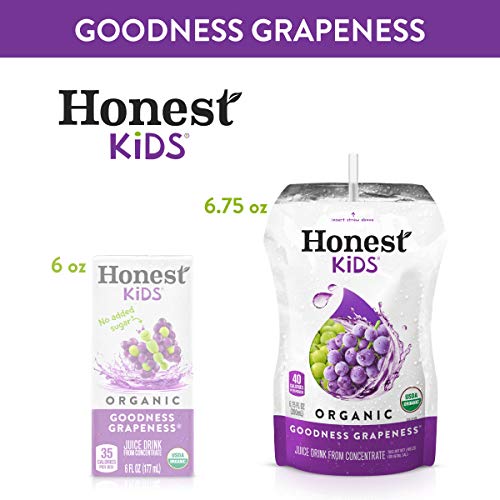 Honest Kids Goodness Grapeness, Grape Organic Fruit Juice Drink, 6.75 fl oz (32 Pack)