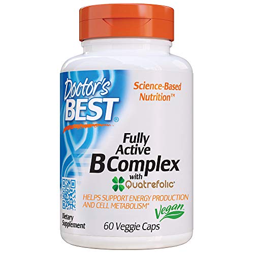 Doctor's Best, Fully Active B Complex Supports Energy Nervous System Optimal Health Positive Mood Wellbeing NonGMO Gluten Free Vegan Soy Free, 60 Count