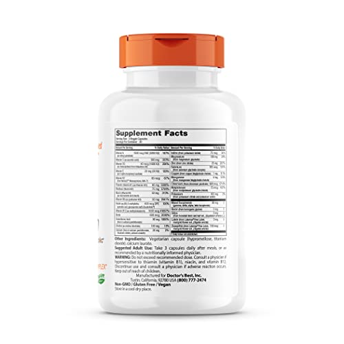 Doctor's Best Multi-Vitamin, Formulation Fully Optimized for Absorption, Vitamins, Minerals, Antioxidants & Nutrients, Vegan, Gluten Free, 90 Veggie Caps