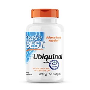 doctor’s best ubiquinol with kaneka qh, non-gmo, gluten free, soy free, heart health, 100 mg, 60 softgels