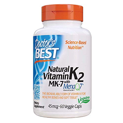 Doctor's Best Natural Vitamin K2 MK-7 with MenaQ7 White No Flavor, 60 Count