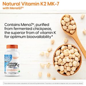 Doctor's Best Natural Vitamin K2 MK-7 with MenaQ7 White No Flavor, 60 Count