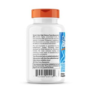 Doctor's Best Trans-Resveratrol 600, Non-GMO, Vegan, Gluten Free, Soy Free, 600 mg, 60 Veggie Caps (DRB-00416)