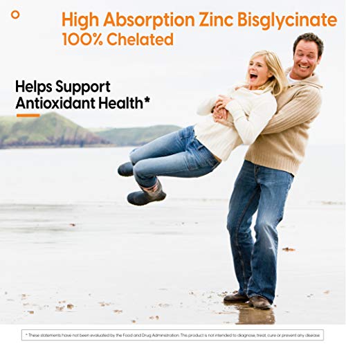 Doctor's Best High Absorption Zinc Bisglycinate 50mg High Potency Supporting Enhancing Immune System Antioxidant VC, 90 Count