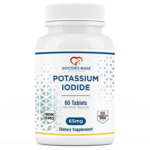 Doctor’s Made Potassium Iodide 65 mg. 60 Tablets. Thyroid Support, Kosher, Exp Date 04/2025, 60 Count (Pack of 1), Pack of 1