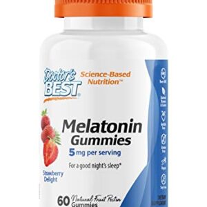 Doctor's Best Melatonin Gummies- 5 mg per Serving, Helps Promote Healthy Sleep, Jet Lag, 60 Count