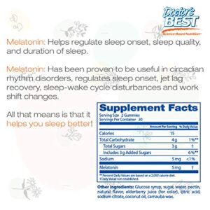 Doctor's Best Melatonin Gummies- 5 mg per Serving, Helps Promote Healthy Sleep, Jet Lag, 60 Count