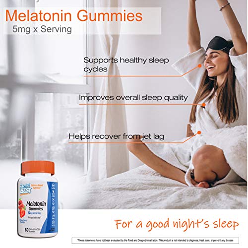 Doctor's Best Melatonin Gummies- 5 mg per Serving, Helps Promote Healthy Sleep, Jet Lag, 60 Count