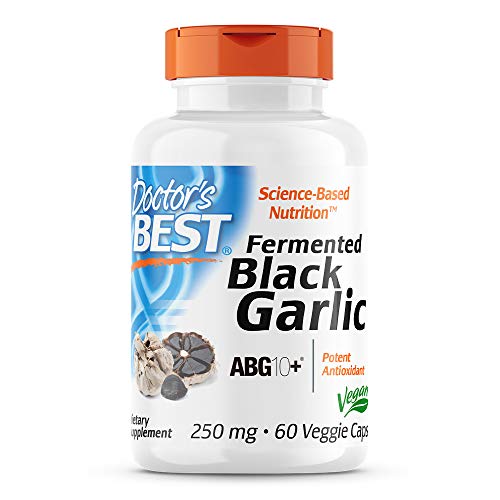 Doctor's Best Black Garlic Extract ABG10+ ® 250mg Supports Healthy Blood Pressure Cholesterol Boost Immunity Potent Antioxidant, 60 Count