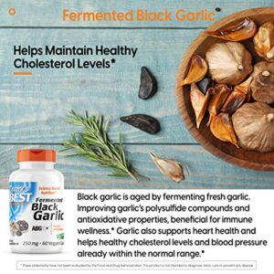 Doctor's Best Black Garlic Extract ABG10+ ® 250mg Supports Healthy Blood Pressure Cholesterol Boost Immunity Potent Antioxidant, 60 Count