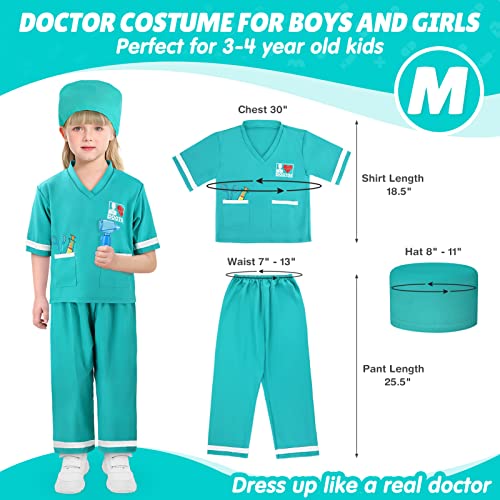 GIFTINBOX Doctor Kit for Kids, Doctor Playset for Kids, Girls and Boys, Medical Kit for Kids with Real Stethoscope, Doctor Role Play Costumes Pretend Dress Up Set for Kids Age 3-8