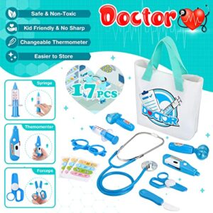 GIFTINBOX Doctor Kit for Kids, Doctor Playset for Kids, Girls and Boys, Medical Kit for Kids with Real Stethoscope, Doctor Role Play Costumes Pretend Dress Up Set for Kids Age 3-8