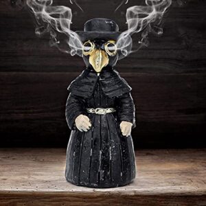 eubswa incense burner holder, plague doctor cone burner eyes will smoke, ornament handmade craft for yoga room, desktop resin ornament for home decoration, effective stress & anxiety relief new