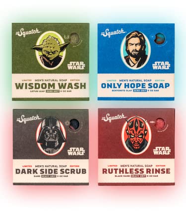 Dr. Squatch The Soap Star Wars Soap Collection - Men’s Natural Bar Soap - 4 Bar Soap Bundle Star Wars Soap for Men