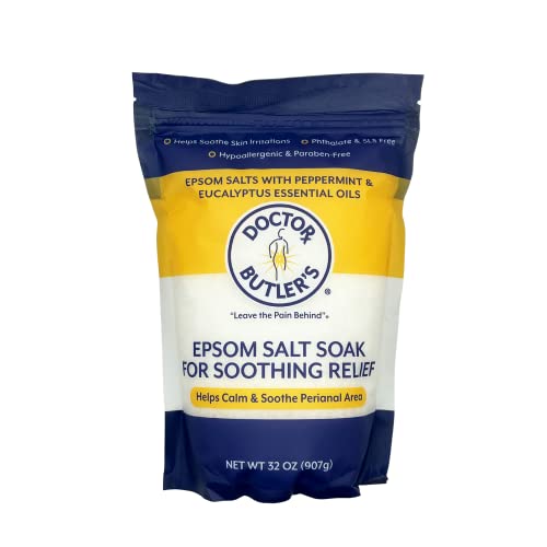 Doctor Butler’s Epsom Salt Soak – Sitz Bath Salts for Hemorrhoids Relief for Men and Women, Soothes and Provides Natural Relief Associated with Hemorrhoids (32 oz)