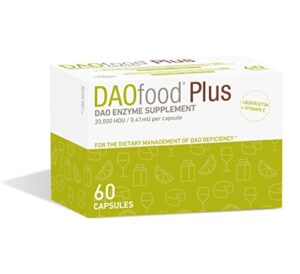 dr healthcare daofood plus – dietary management of dao deficiency/histamine intolerance – 60 eficaps capsules with gastro-resistant tablets – dao enzyme, quercetin and vitamin c