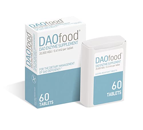 DR Healthcare DAOfood - Dietary Management of DAO Deficiency/Histamine Intolerance - Dispenser 60 Mini Gastro-Resistant Tablets - DAO Enzyme