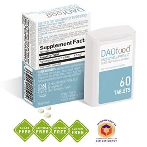 DR Healthcare DAOfood - Dietary Management of DAO Deficiency/Histamine Intolerance - Dispenser 60 Mini Gastro-Resistant Tablets - DAO Enzyme