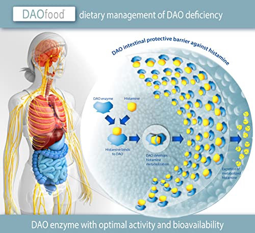 DR Healthcare DAOfood - Dietary Management of DAO Deficiency/Histamine Intolerance - Dispenser 60 Mini Gastro-Resistant Tablets - DAO Enzyme