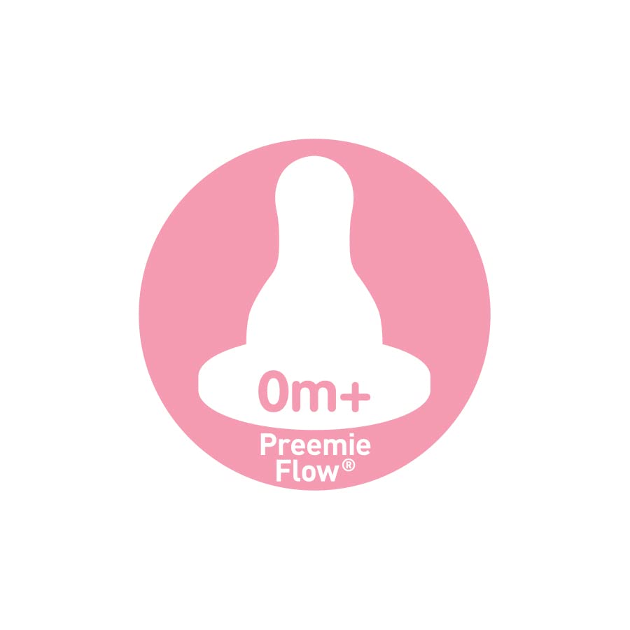 Dr. Brown’s Natural Flow® Anti-Colic Narrow Baby Bottle, 2oz/60mL with Preemie Flow™ Nipple, 4 Pack, 0m+