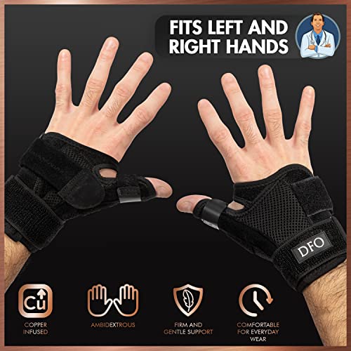 Dr. Frederick's Original Reversible Copper Infused Thumb Brace - 1 Brace - CMC Spica Splint for De Quervain’s Tendonitis, Arthritis, Injury, Pain Relief - Thumb Wrist Stabilization - Left or Right Hand - Fits Men and Women