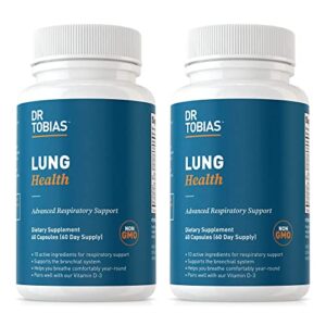 dr. tobias lung health, lung support supplement, lung cleanse & detox formula includes vitamin c to support bronchial and respiratory system, 60ct x2pack