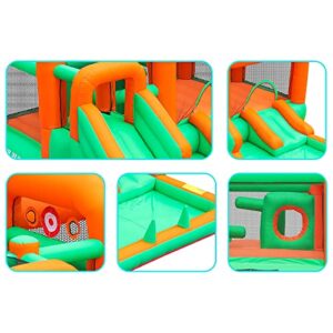 Doctor Dolphin Inflatable Bounce House with Bouncers Slide Toddler Ball Pit Bouncy Play House with Blower for Kids Indoor or Outdoor