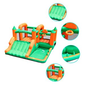 Doctor Dolphin Ball Pit Toddler Bounce House Inflatable Jump and Slide Bouncer Nature Green Bouncy House with Blower for Kids 2-12