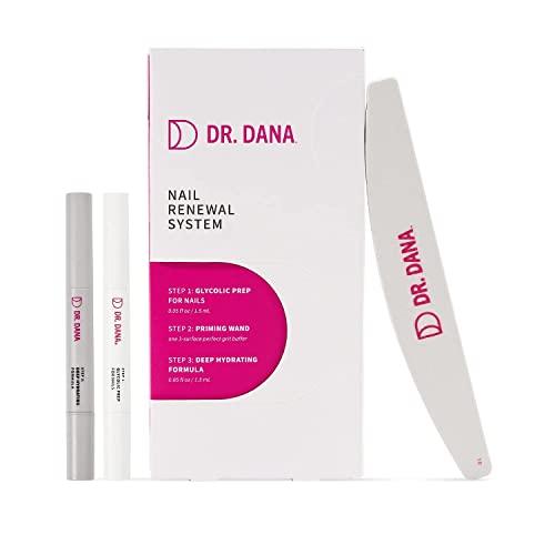 Dr. Dana Nail Repair for Damaged Nails - Nail Strengthener for Thin Nails, Nail Strengthener for Damaged Nails - Nail Products with Exfoliator, Primer Nail Buffer, and Moisturizer for Brittle Nails