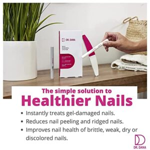 Dr. Dana Nail Repair for Damaged Nails - Nail Strengthener for Thin Nails, Nail Strengthener for Damaged Nails - Nail Products with Exfoliator, Primer Nail Buffer, and Moisturizer for Brittle Nails