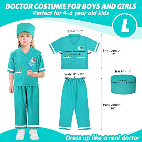 GIFTINBOX Doctor Kit for Kids, Doctor Playset for Kids, Girls and Boys, Medical Kit for Kids with Real Stethoscope, Doctor Role Play Costumes Pretend Dress Up Set for Kids Age 3-8