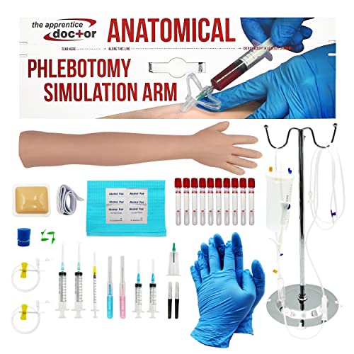 Phlebotomy Practice Kit and IV Practice Kit for Nurses and Other Medical Professionals - Practice and Perfect Venipuncture Skills Before Working On Real People - The Apprentice Doctor.