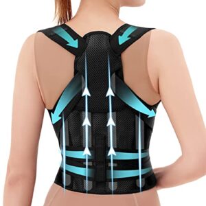 dr. pure back brace posture corrector for women and men – adjustable back support belt posture corrector for upper and lower back,shoulder support straightener, 26-34 inch