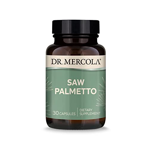 Dr. Mercola Saw Palmetto Dietary Supplement, 30 Servings (30 Capsules), Non GMO, Gluten Free, Soy Free