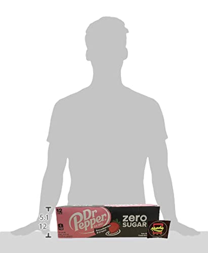 Dr Pepper Strawberry and Cream - Munchie Box Stash (Zero Sugar, Pack of ( 12 ) 12 Oz Cans)