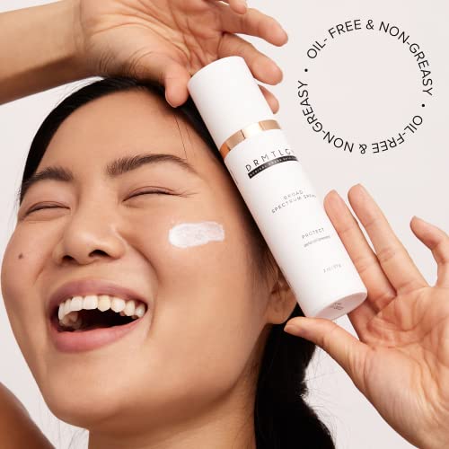 DRMTLGY Anti Aging Clear Face Sunscreen and Facial Moisturizer with Broad Spectrum SPF 45. Oil Free, Zinc Oxide Sunscreen For Sensitive Skin and Acne Prone Skin.